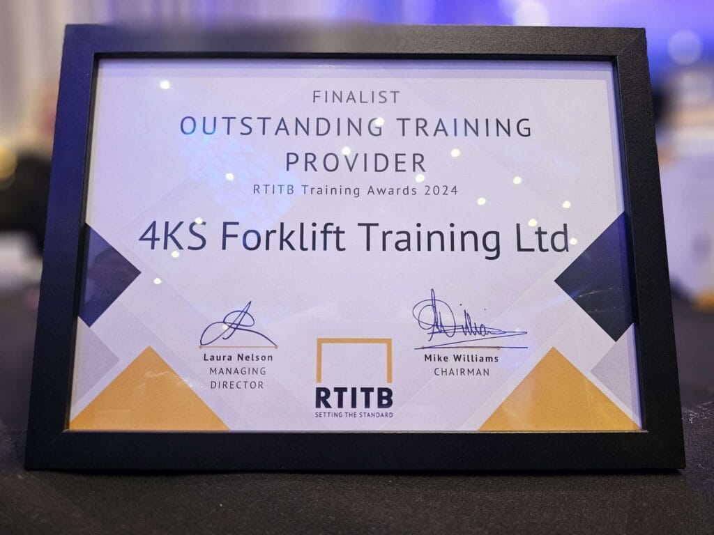4KS Forklift Training Secures 2nd Place At RTITB Training Awards For ...